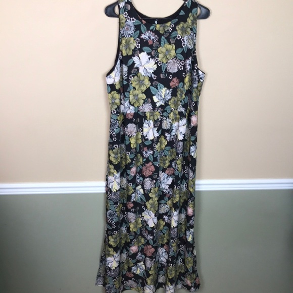 LOFT | Dresses | Loft Womens Floral Print Multicolor Defined Waist Leg ...